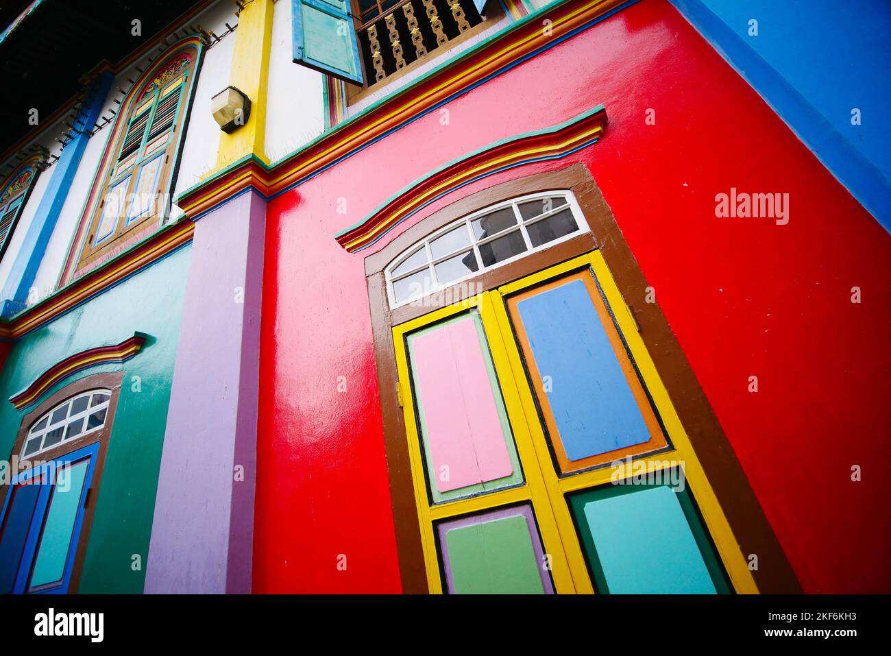 Colorful windows in Little India Stock Photo - Alamy
