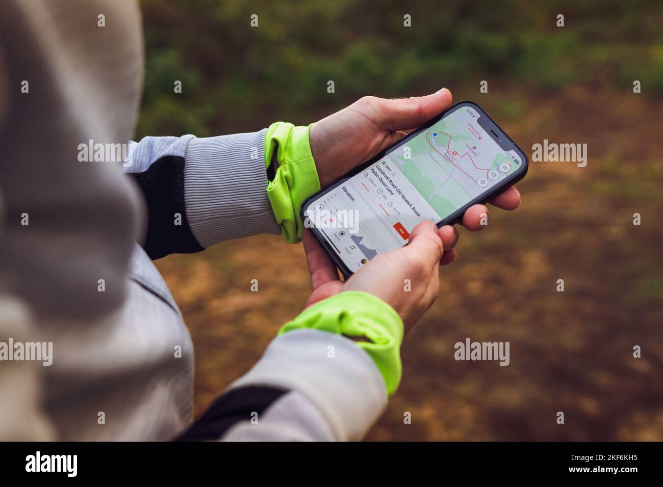 Man trail running in Sherwood Forest - England Stock Photo - Alamy