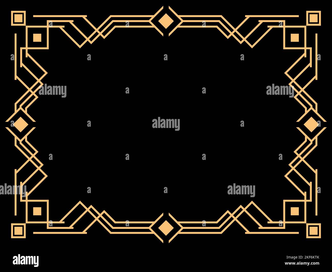 Art deco frame. Vintage linear border. Design a template for ...