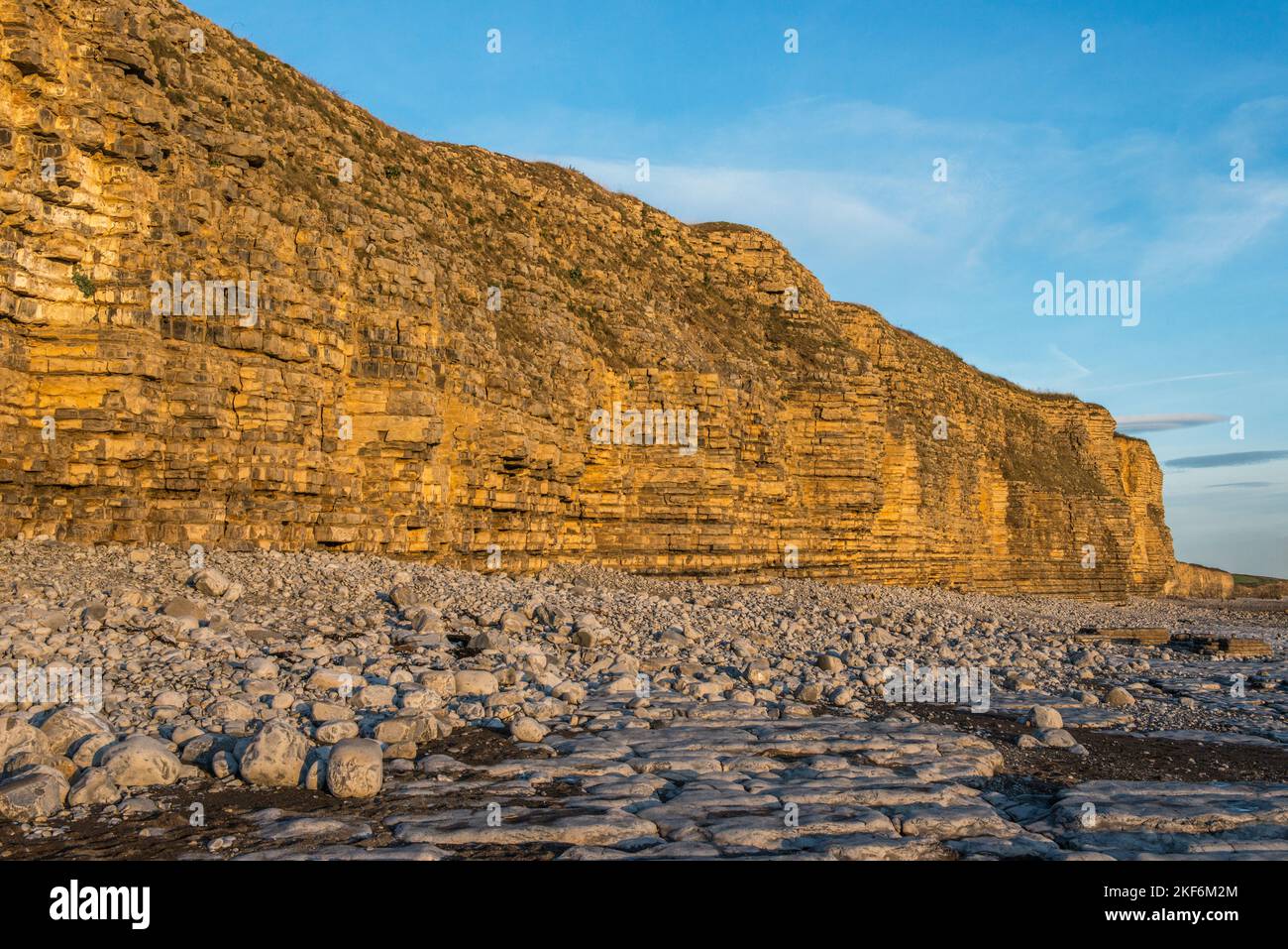 Frail loose cliffs at Llantwit Major Beach also known as Colhugh Beach ...
