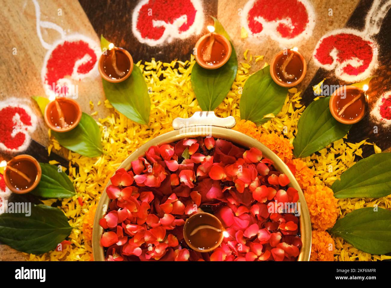 Happy Diwali, Clay Diya lamps lit during Diwali, Hindu festival of ...