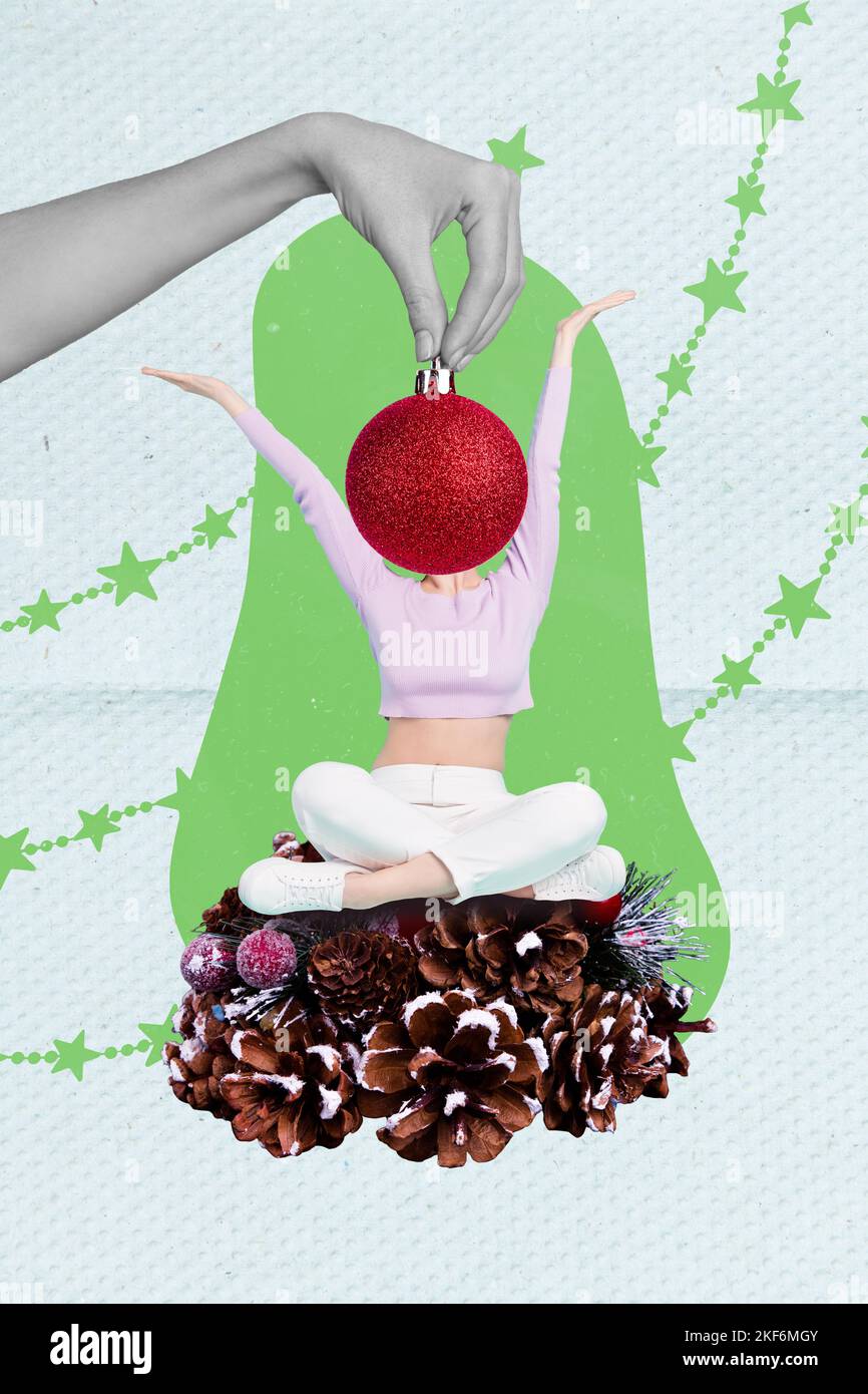 Creative photo 3d collage artwork poster postcard of funny funky person ...