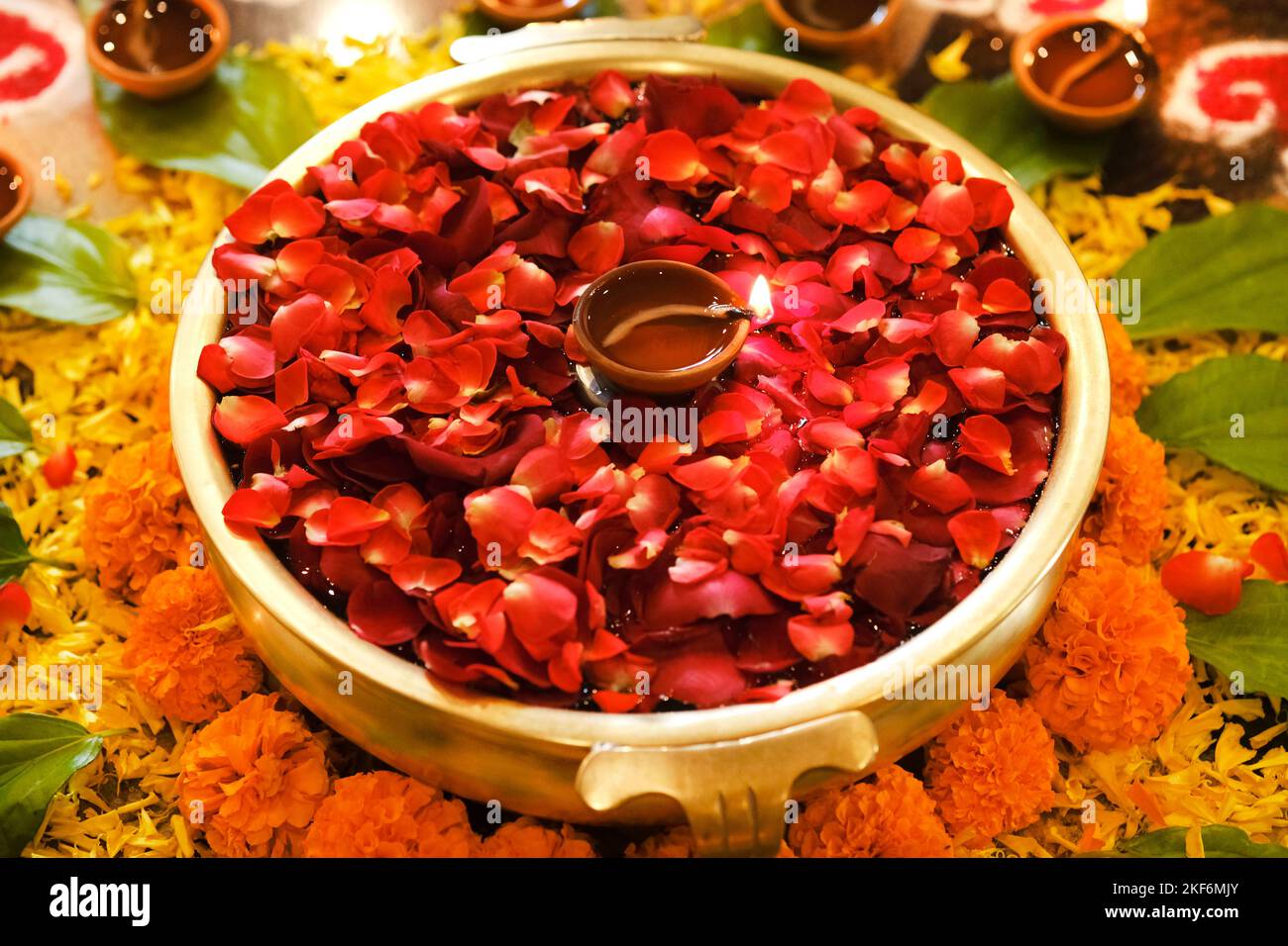 Happy Diwali, Clay Diya lamps lit during Diwali, Hindu festival of ...