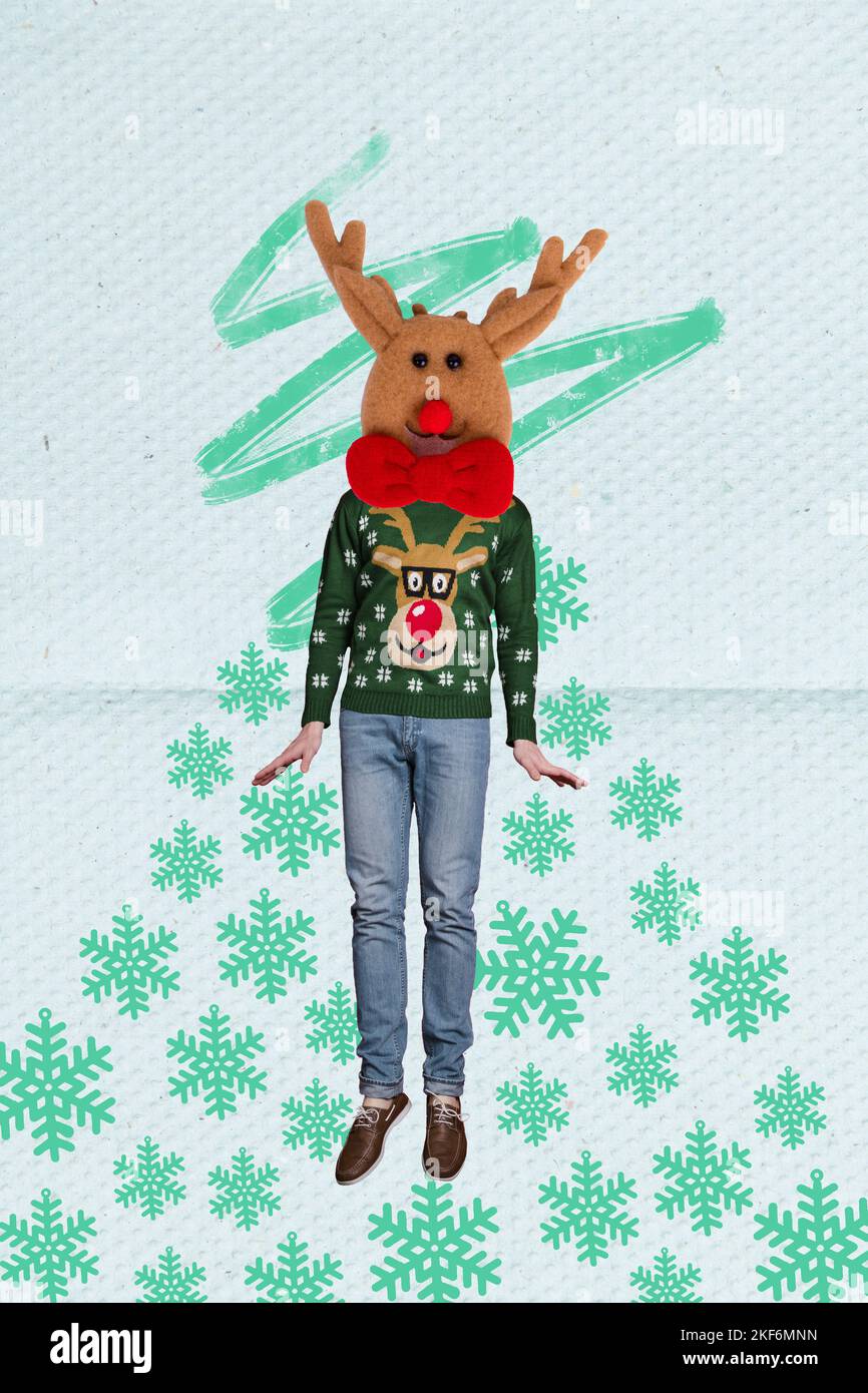 Creative photo 3d collage artwork poster postcard of weird person ...