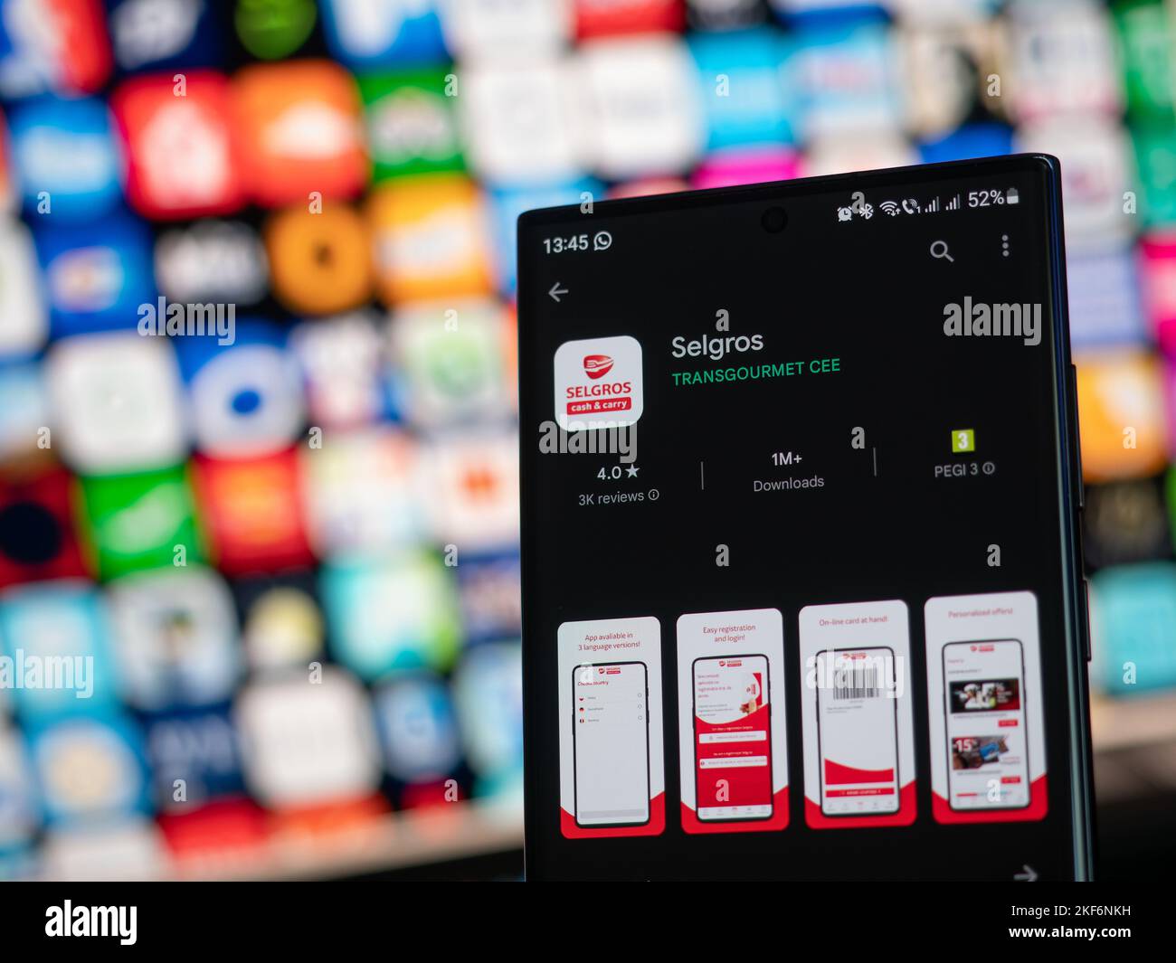 Galati, Romania - October 31, 2022: Selgros application available on ...