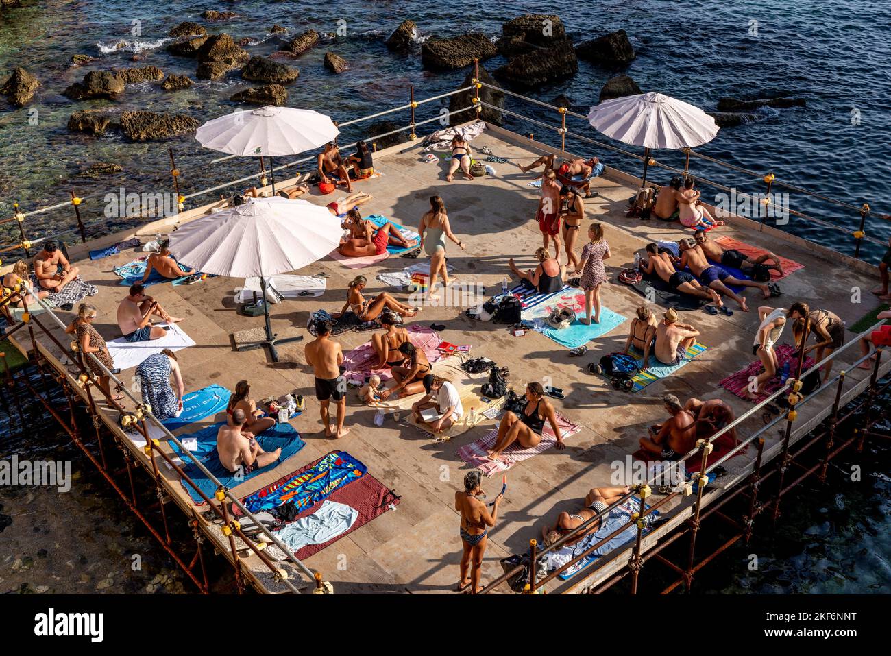 A Sunbathing Platform, Ortigia, Syracuse (Siracusa), Sicily, Italy ...