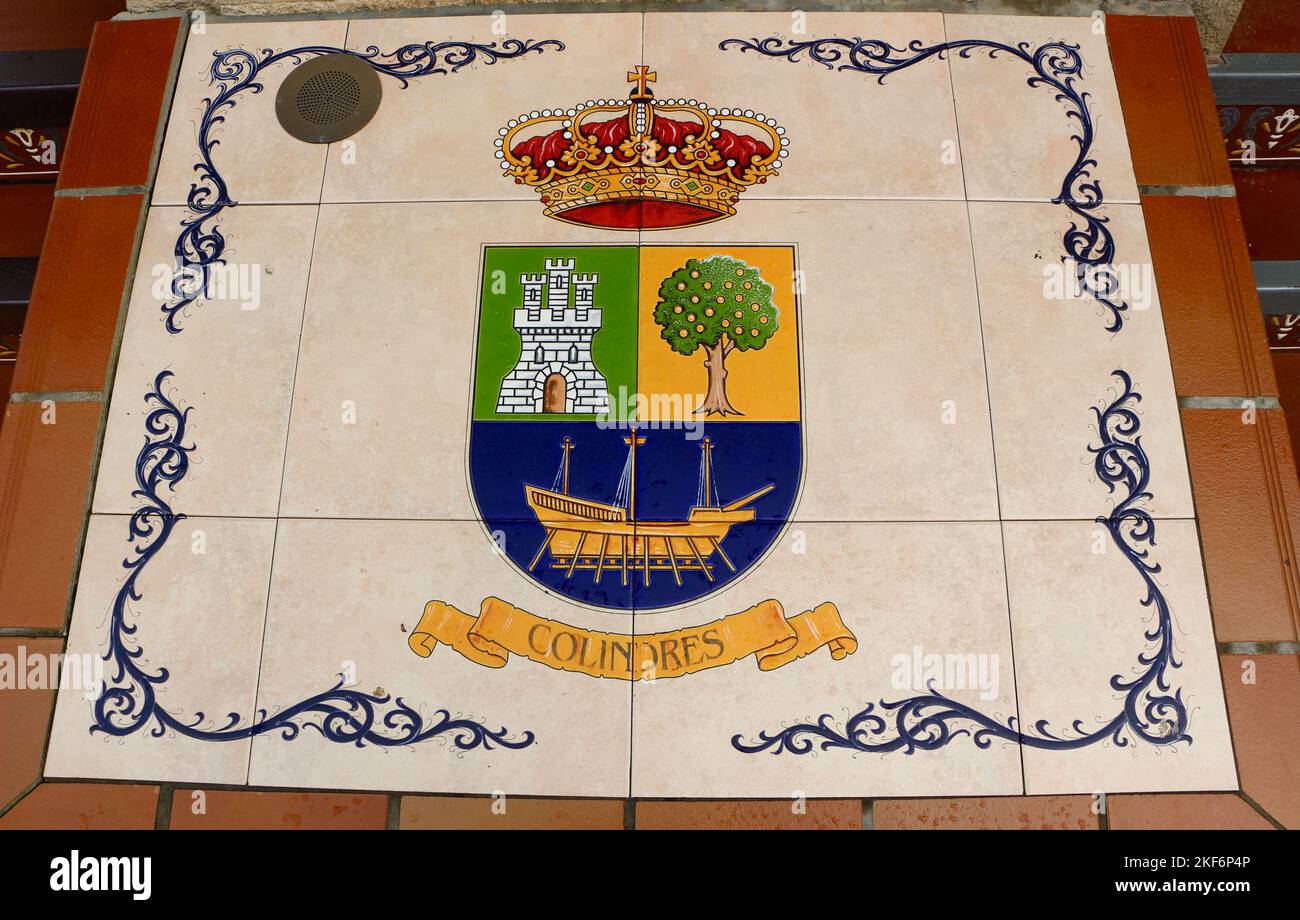 Ceramic tiled coat of arms The clubhouse next to the playing field for ...
