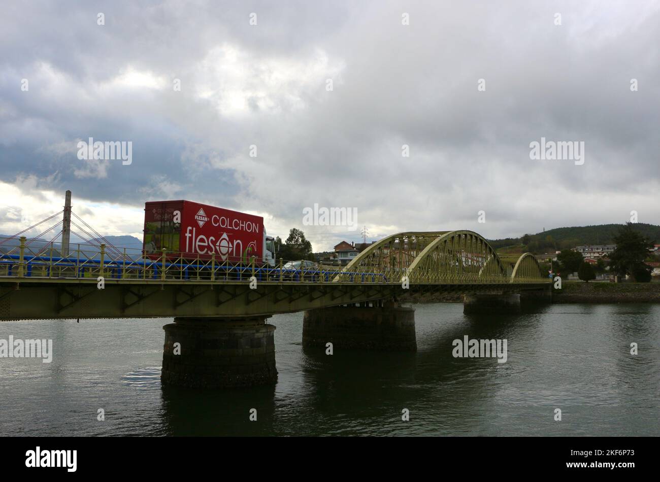 The steel swing bridge and bowstring-arch-truss bridge Ría de Limpias ...