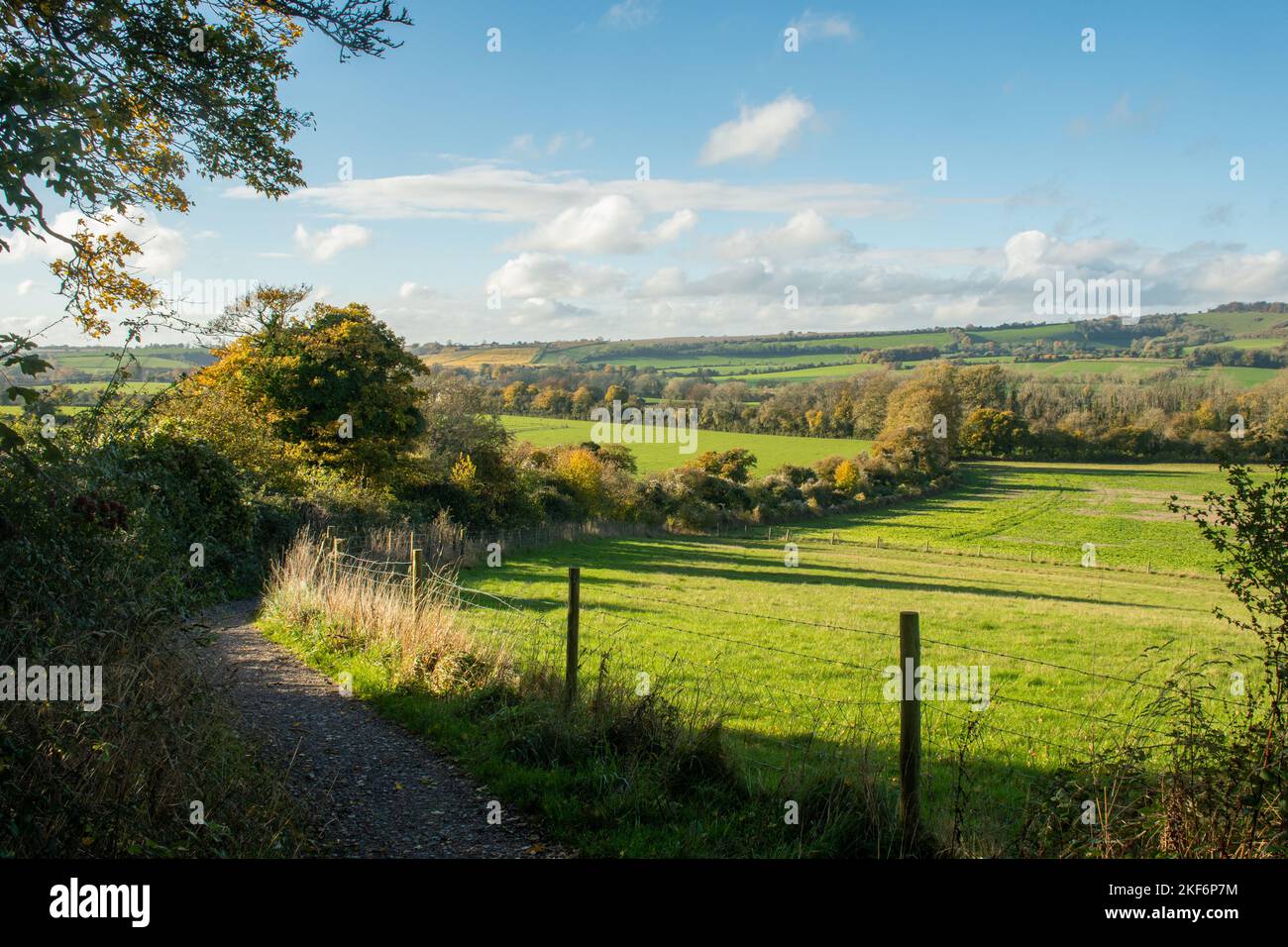 Hampshire countryside during autumn or November, view from the South ...