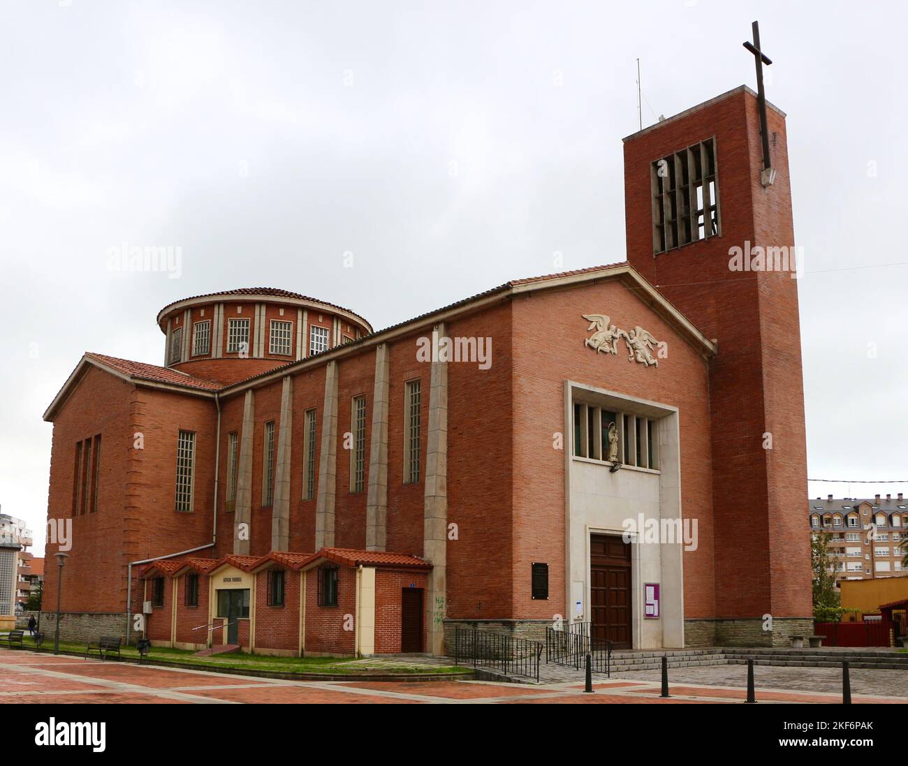 Red brick construction church Iglesia del Carmen opened in 1964 Alameda ...