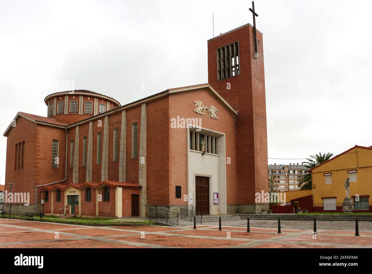 Red brick construction church Iglesia del Carmen opened in 1964 Alameda ...