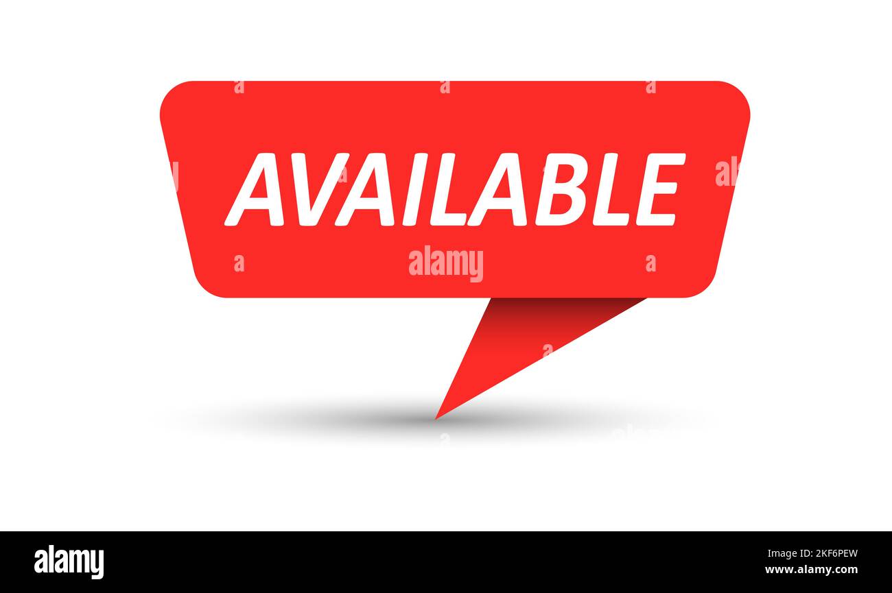 Available. Vector banner, pointer, sticker, label or speech bubble ...