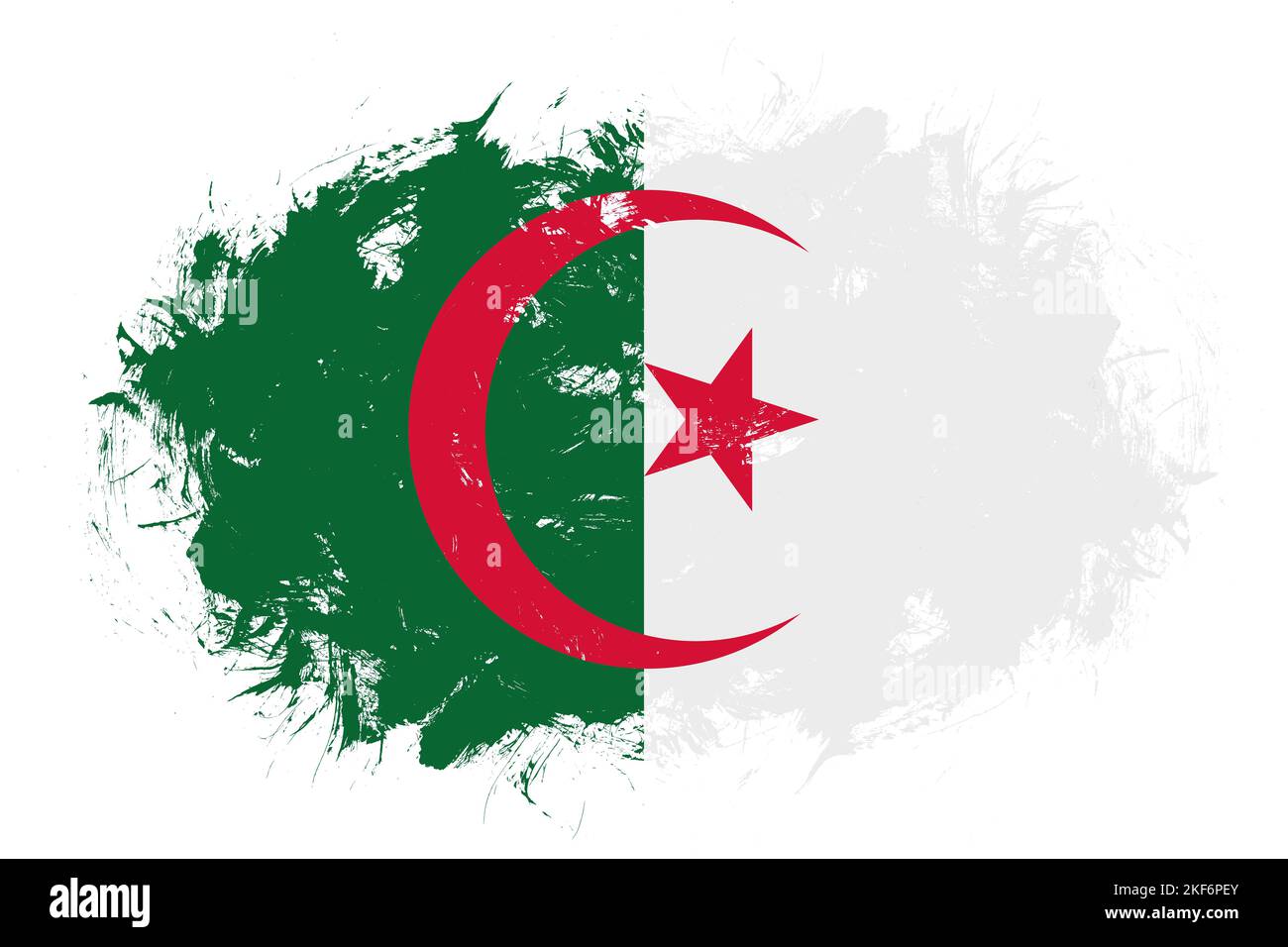 Algeria flag on abstract stroke brush background Stock Photo - Alamy