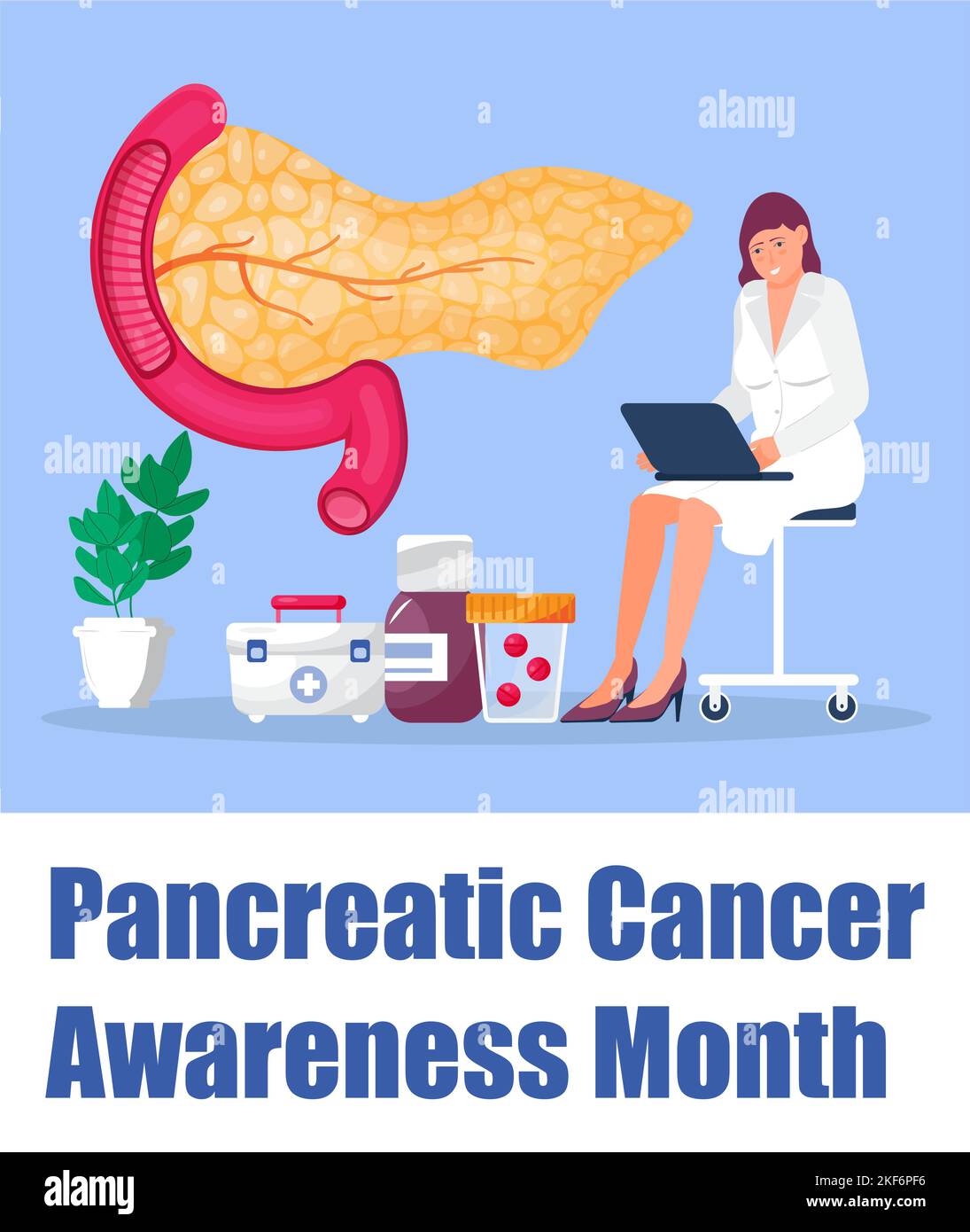 Pancreatic Cancer Awareness Month is organised on November in USA. Tiny ...