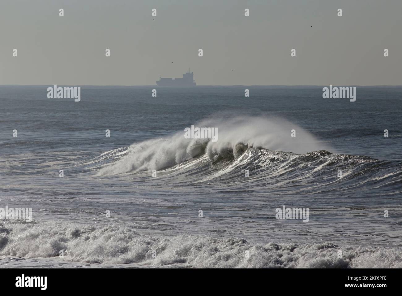 Big stormy breaking wave. Northern portuguese coast Stock Photo - Alamy