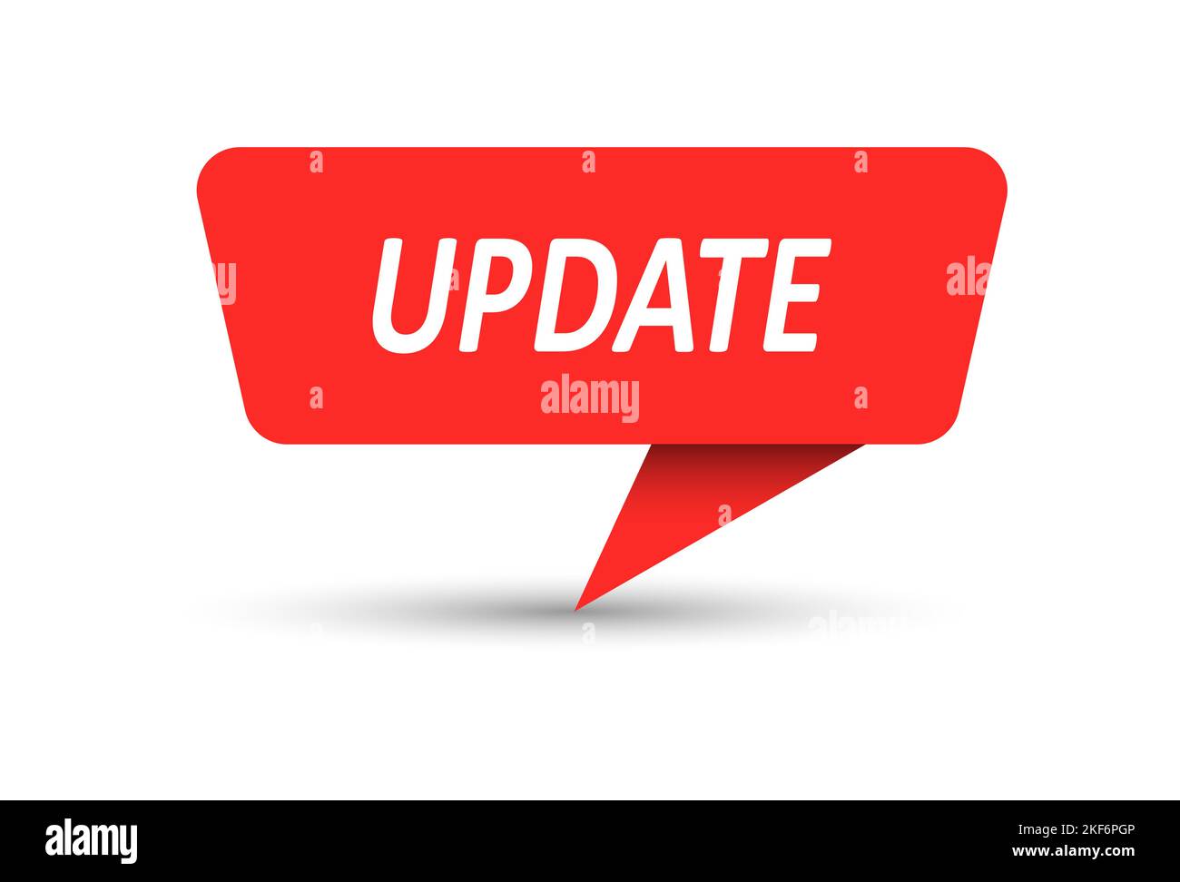 Update. Vector banner, pointer, sticker, label or speech bubble ...