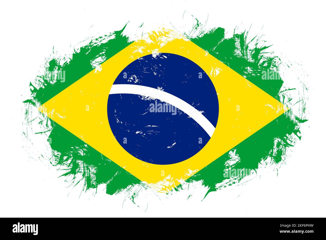 Brazil flag on abstract stroke brush background Stock Photo - Alamy