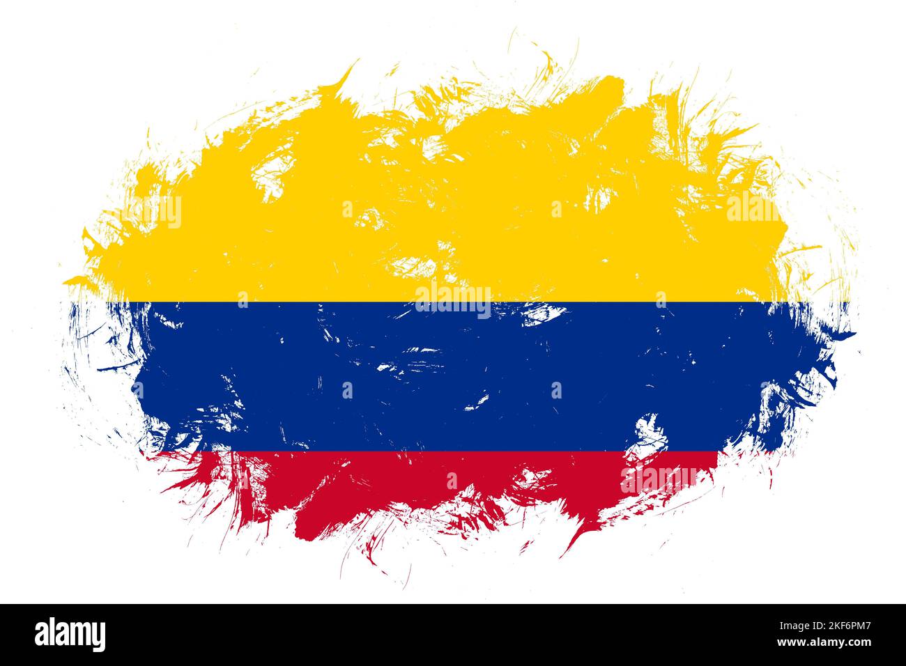 Colombia flag on abstract stroke brush background Stock Photo - Alamy