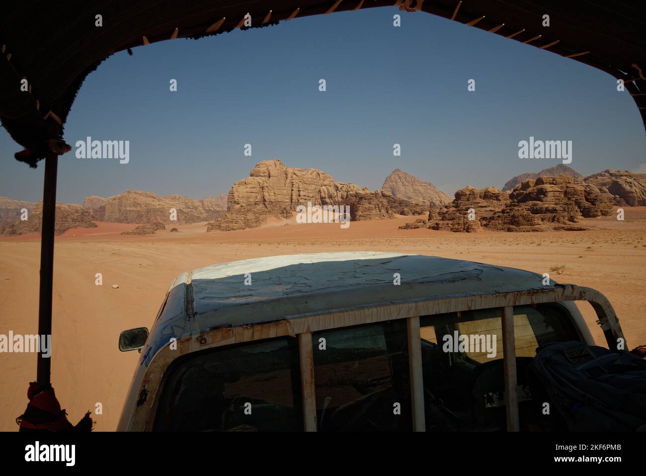 Wadi Rum desert UNESCO world Heritage Protected area. Populated by ...