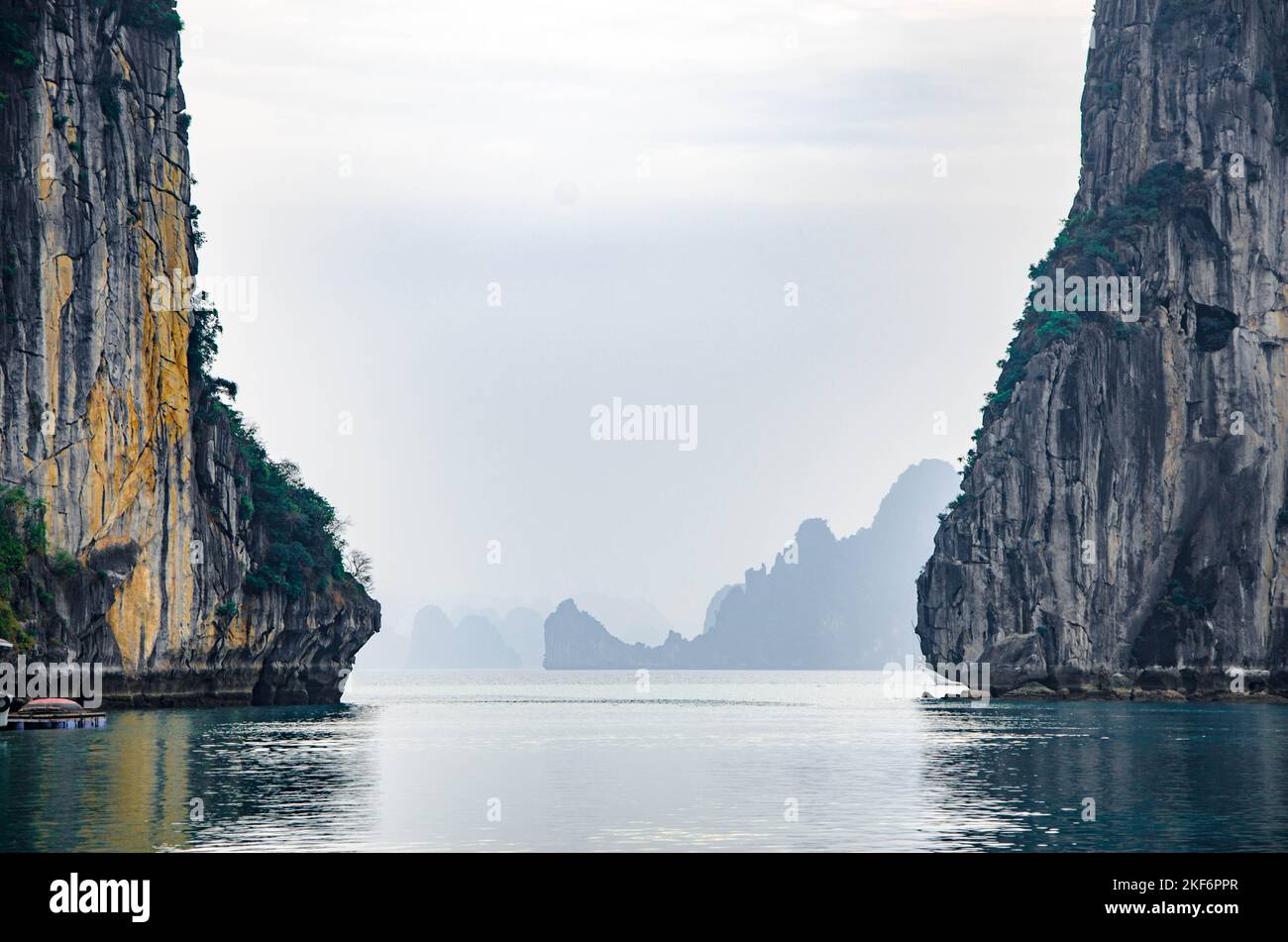 Halong Bay, Vietnam. Scenic view of rock islands in the ocean Stock ...
