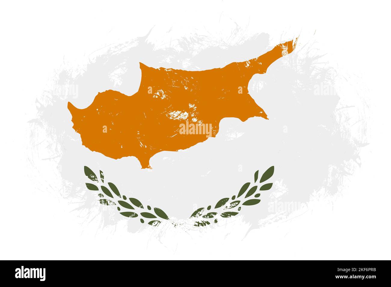Cyprus flag on abstract stroke brush background Stock Photo - Alamy