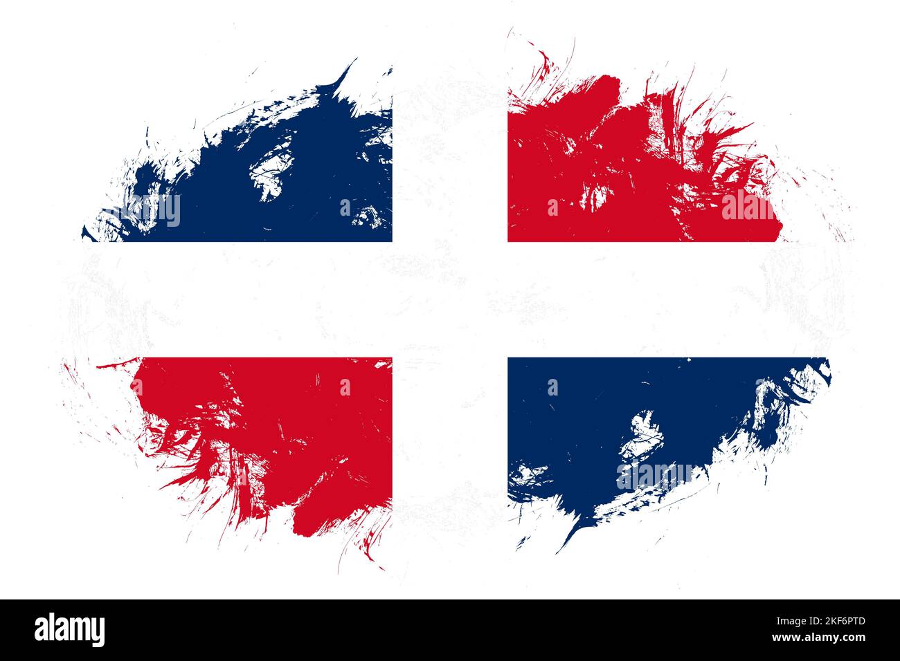 Dominican republic flag on abstract stroke brush background Stock Photo ...