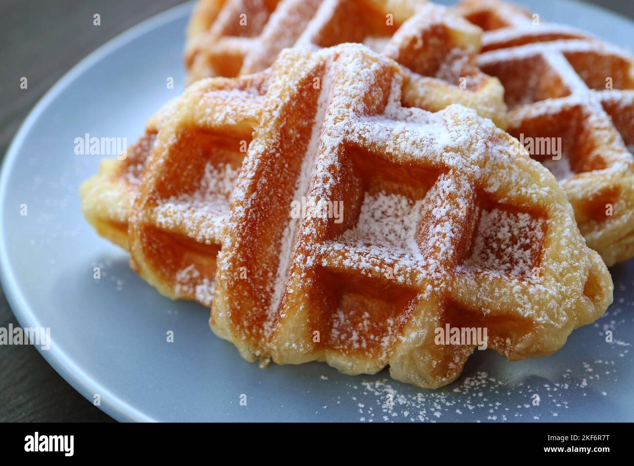 Closeup of Mouthwatering Croffles or Croissant Waffle Sprinkled with ...