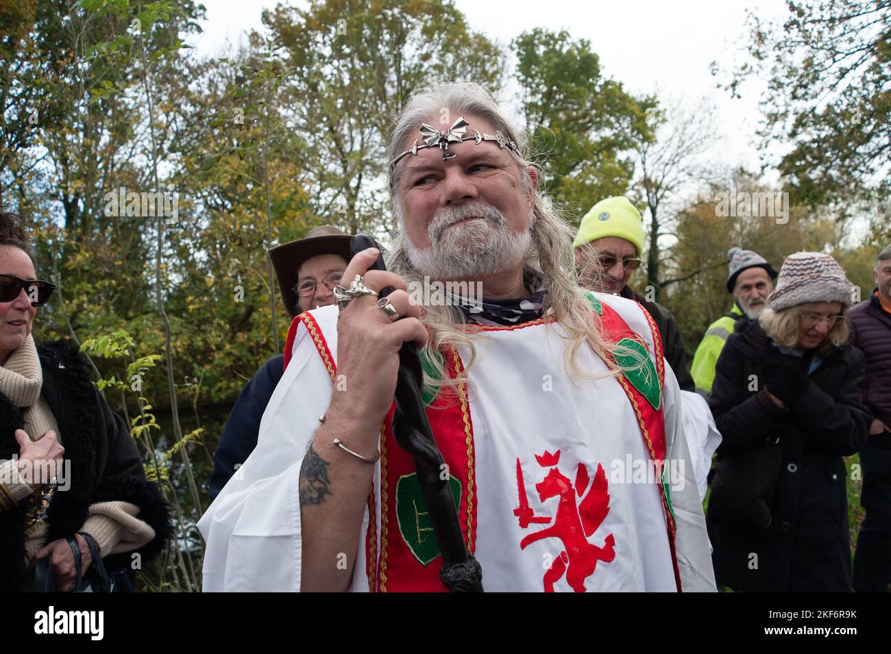 Harefield, UK. 16th November, 2022. Stonehenge Senior Druid King Arthur ...