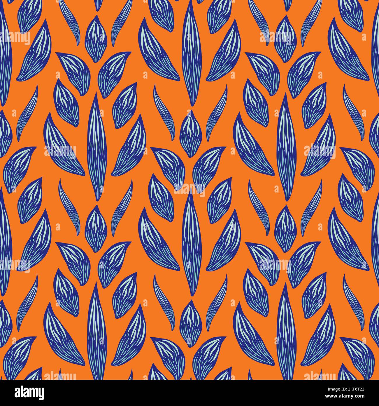 Tropical vector damask style leaf or petal seamless vector pattern ...