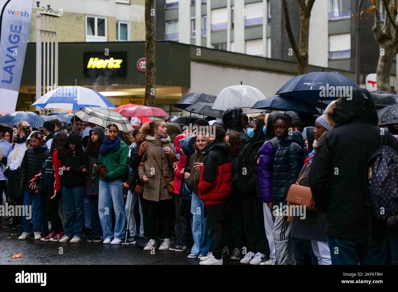 Paris, France, 16/11/2022. White March in homage to Lola, a 12 years ...