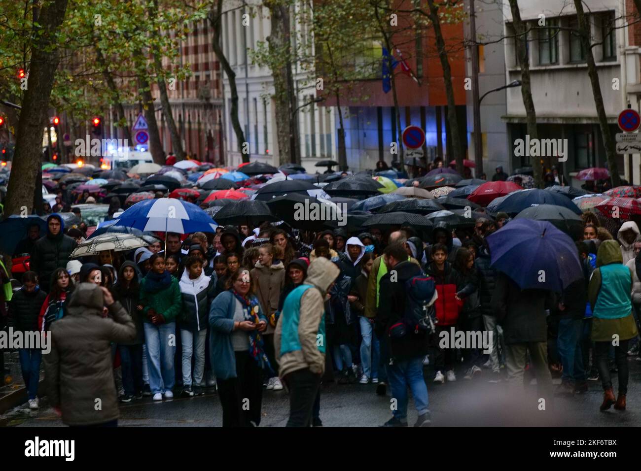 Paris, France, 16/11/2022. White March in homage to Lola, a 12 years ...