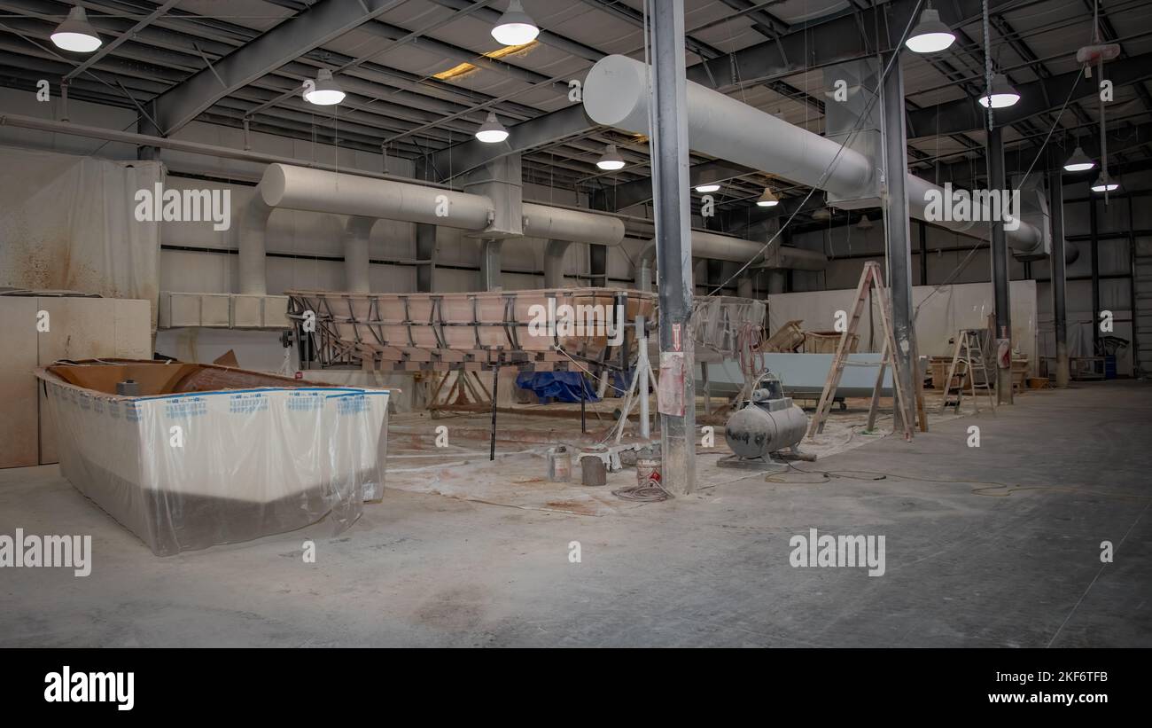 A boat building lamination room in Morehead City Stock Photo - Alamy