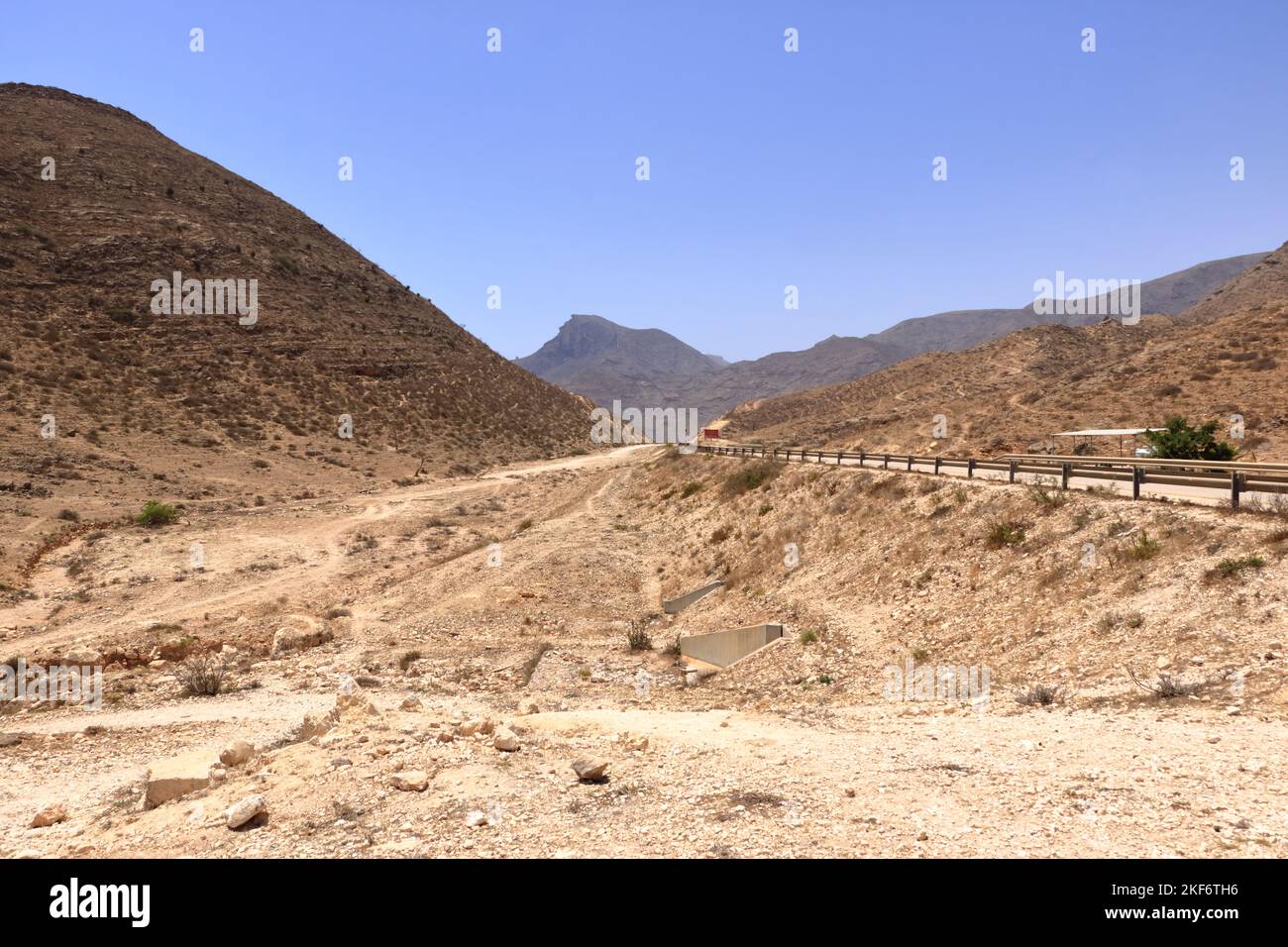 Landscape with Frankincense trees in Dhofar mountains in Oman Stock ...