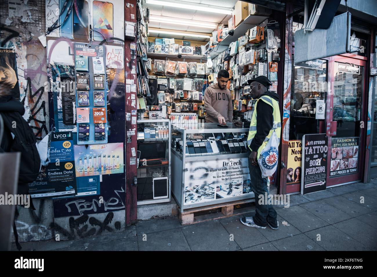 Small shop in Peckham, a district in south east London, England, UK ...