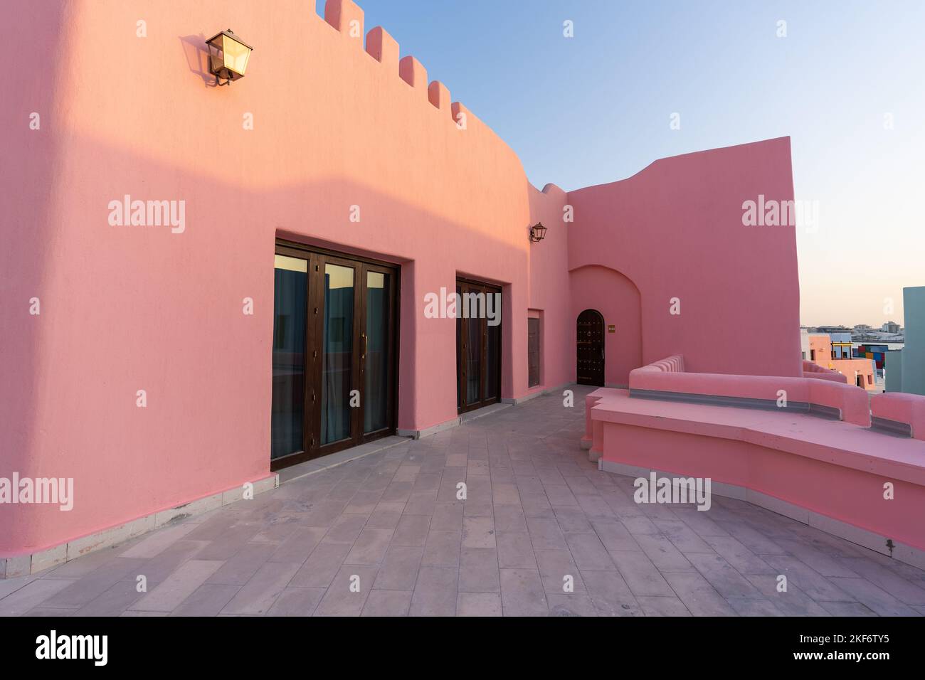 The colorful Mina District at Old Doha Port in Doha, Qatar Stock Photo ...