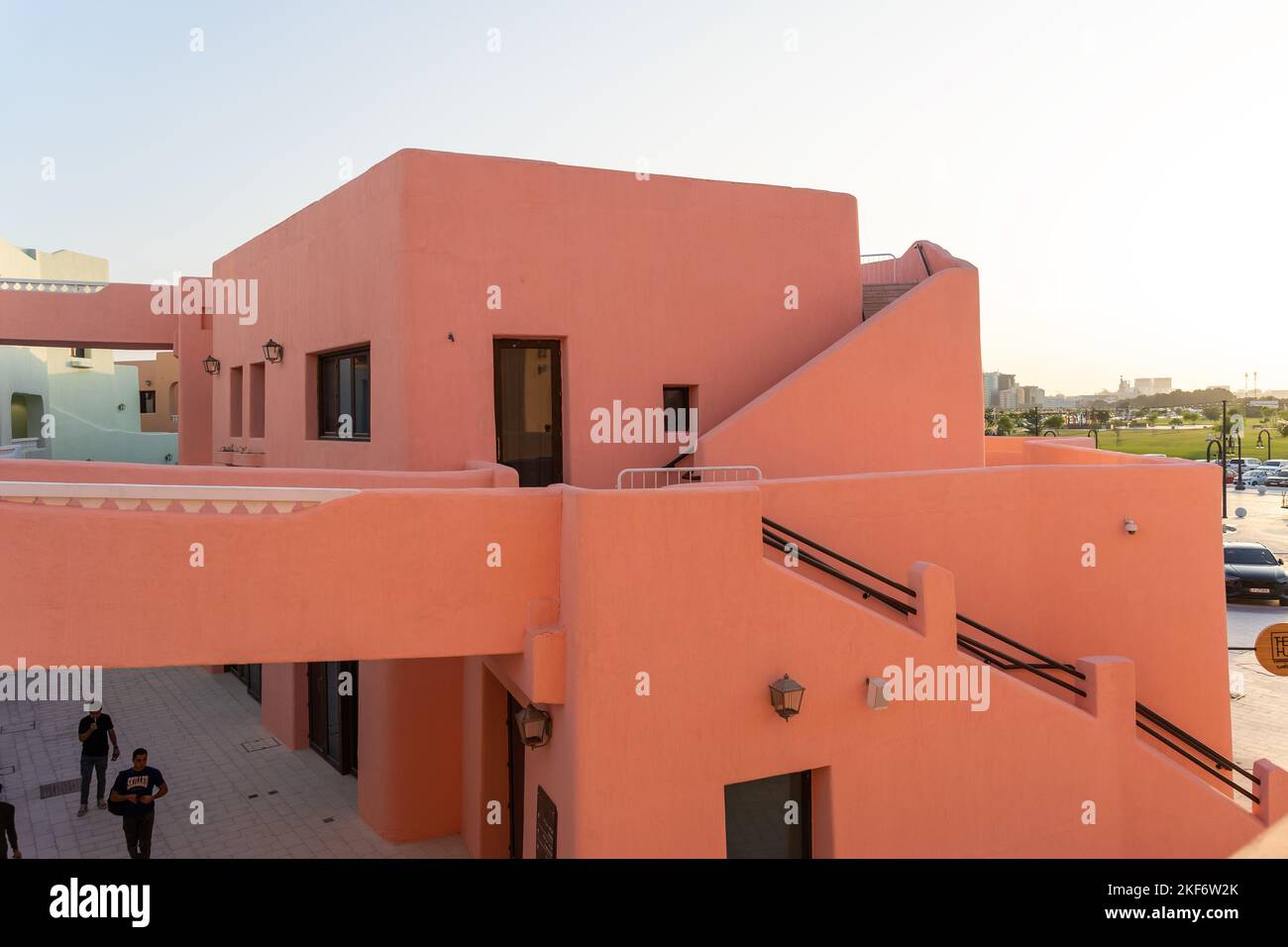 The colorful Mina District at Old Doha Port in Doha, Qatar Stock Photo ...