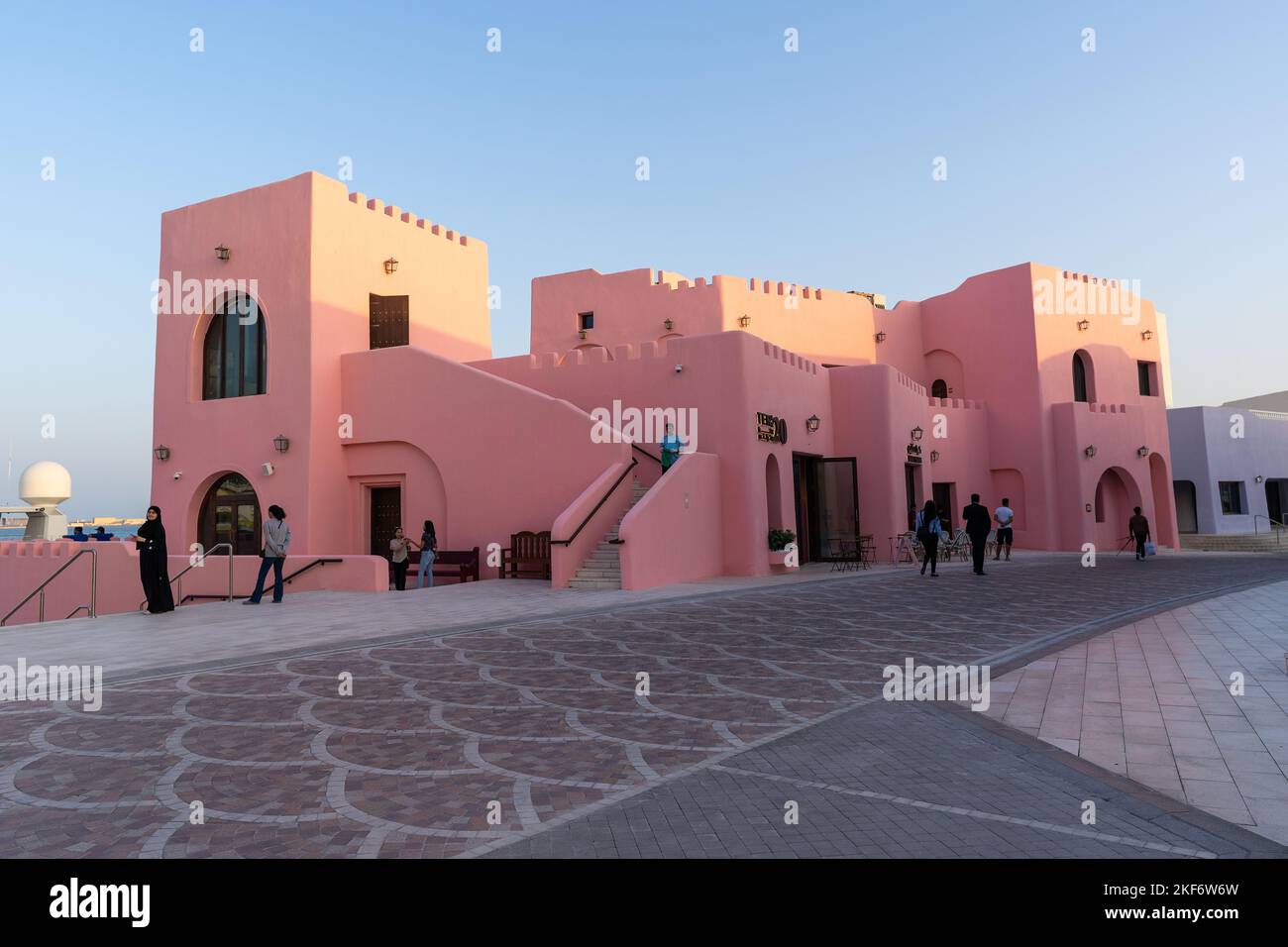 The colorful Mina District at Old Doha Port in Doha, Qatar Stock Photo ...