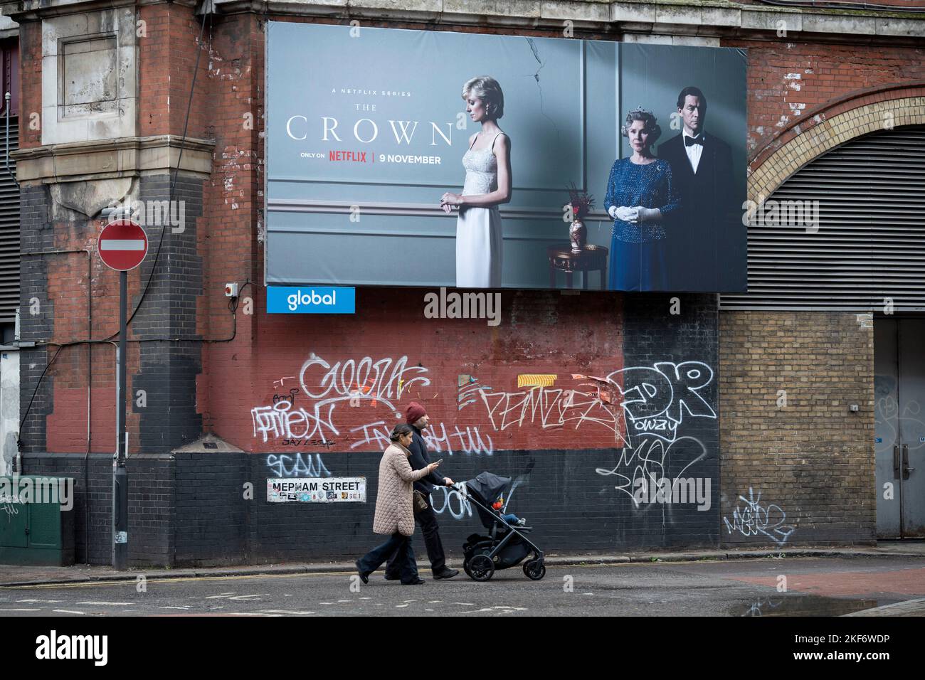An advertising billboard promoting series 5 of Netflix's 'The Crown ...