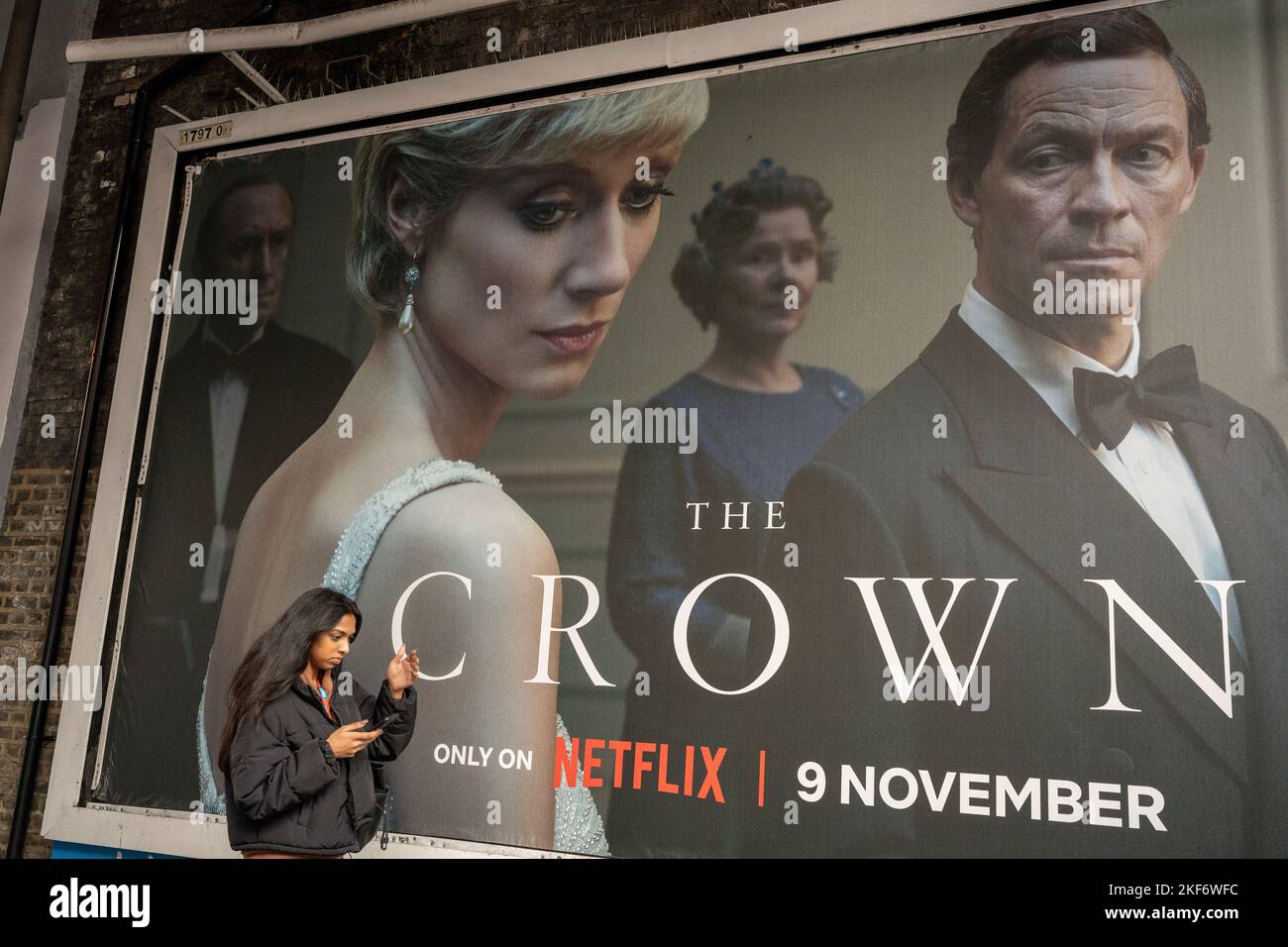 An advertising billboard promoting series 5 of Netflix's 'The Crown ...