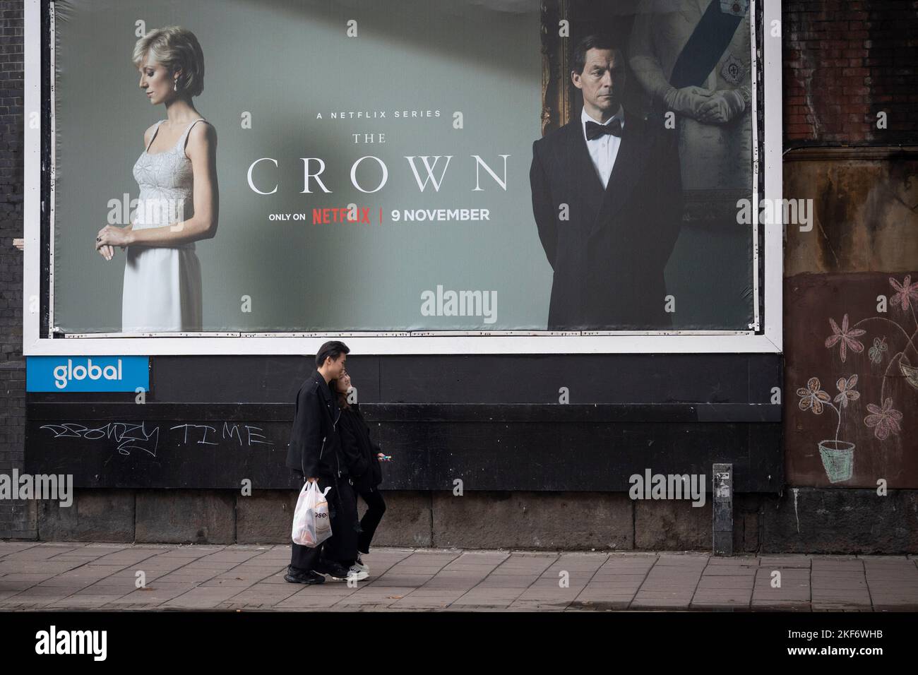 An advertising billboard promoting series 5 of Netflix's 'The Crown ...