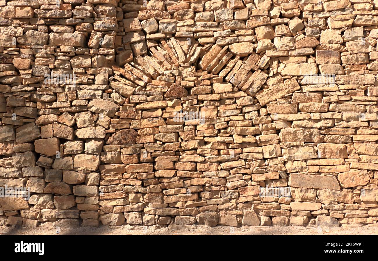 an Old medieval yellow wall made from stone Stock Photo - Alamy