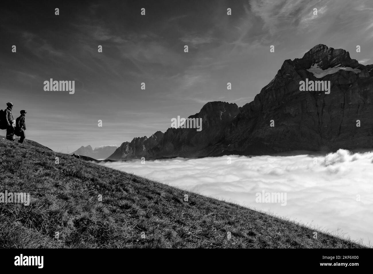 View to bernese oberland Black and White Stock Photos & Images - Alamy