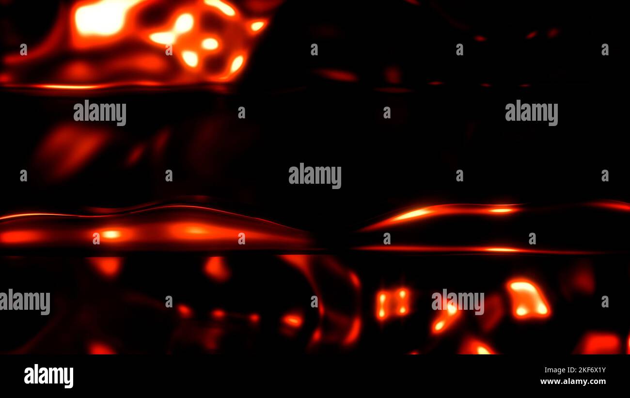Dark glowing red metal curves bokeh background - abstract 3D ...