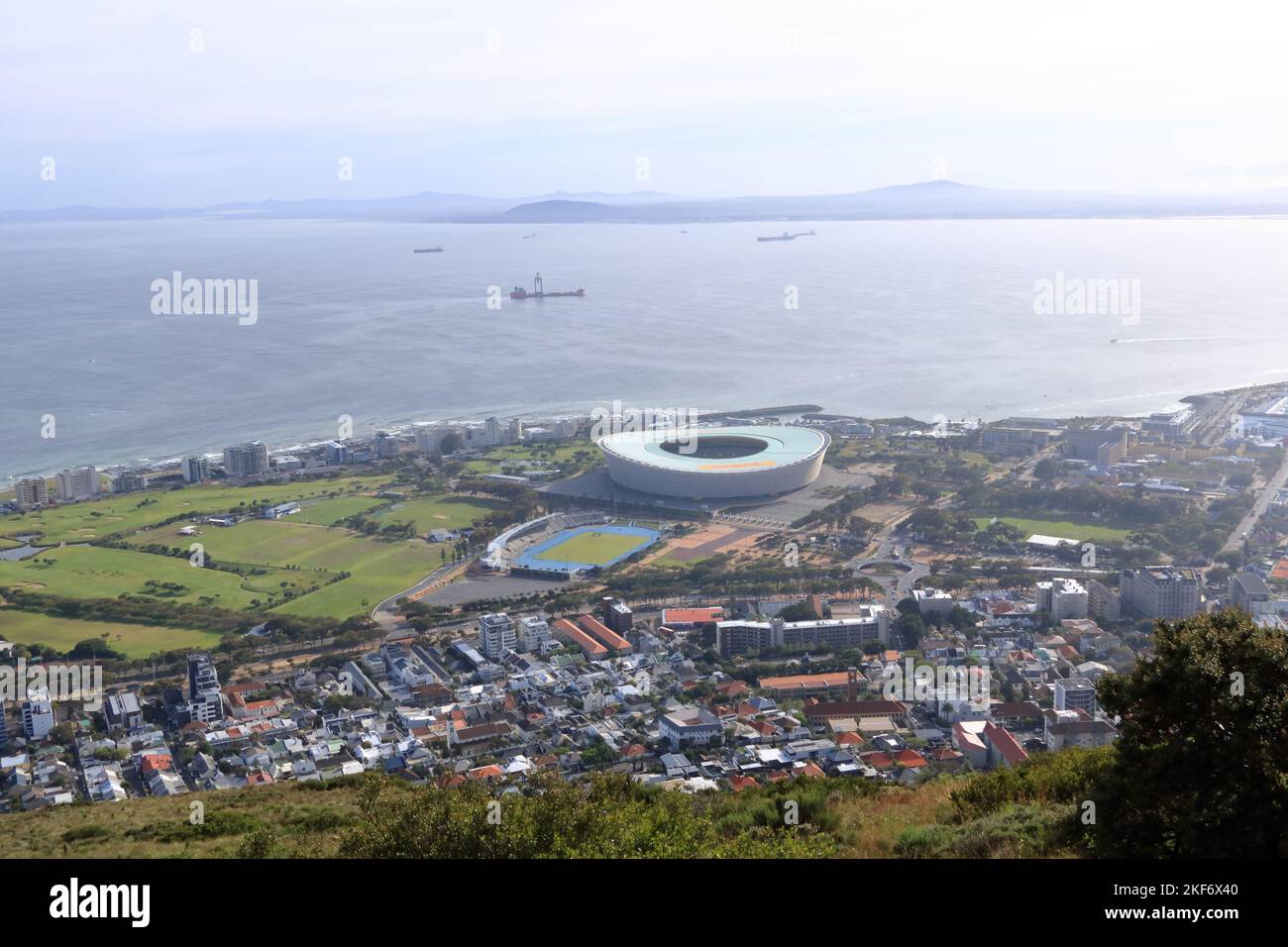 view to the Cape Town City captured from the side of signal hill in ...