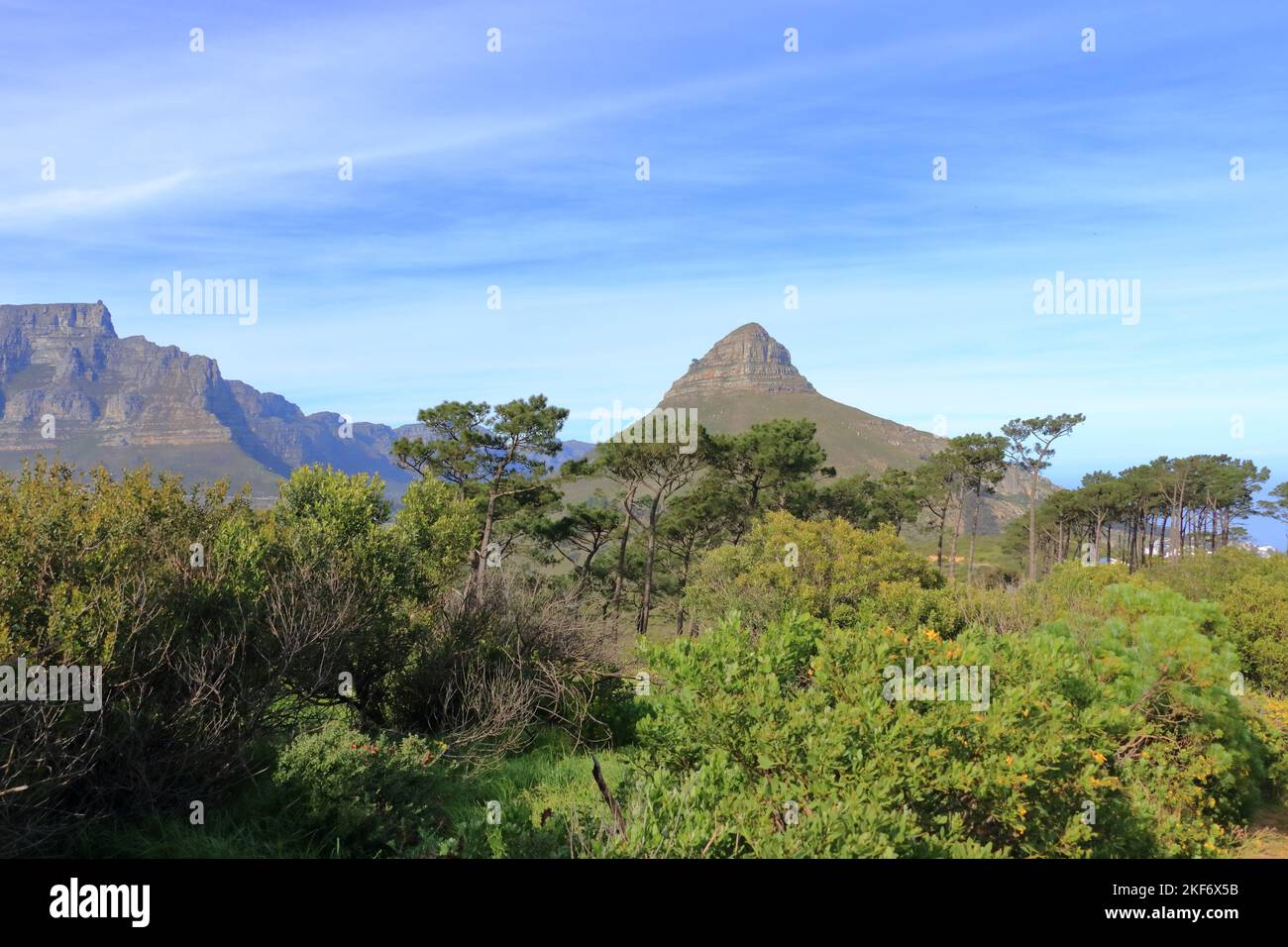 view to the Cape Town City captured from the side of signal hill in ...