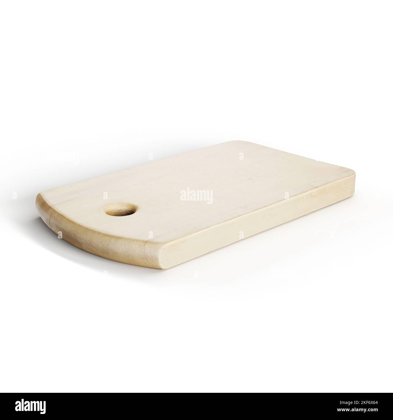 A realistic 3d cutting board isolated on a vertical white background ...