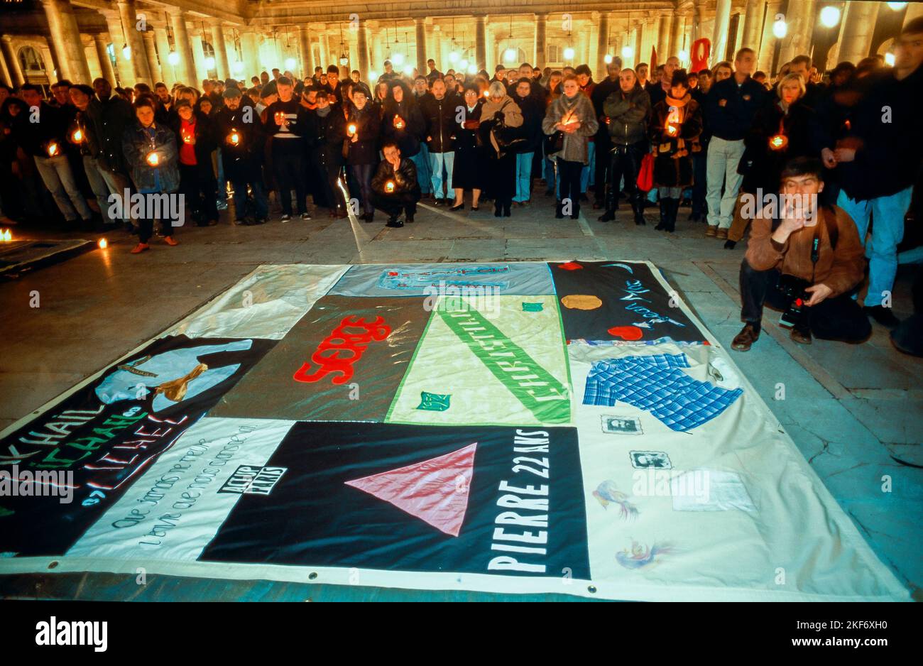 Paris, France, Large Crowd People, Standing, Remembering December 1 ...