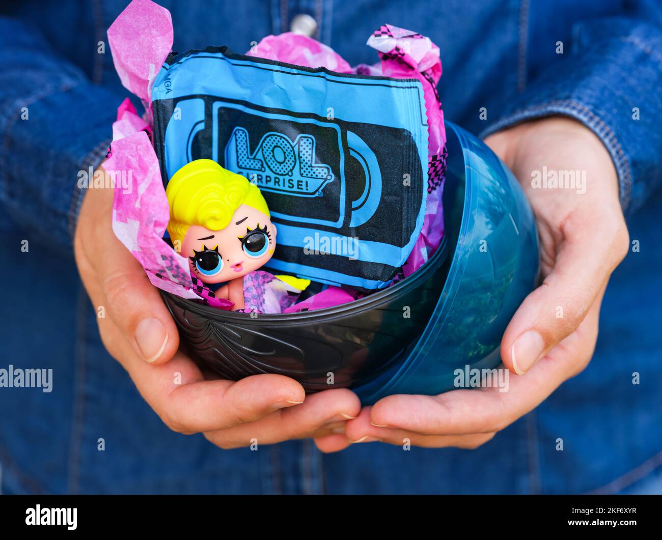 Tambov, Russian Federation - October 02, 2022 A Woman hands holding ...