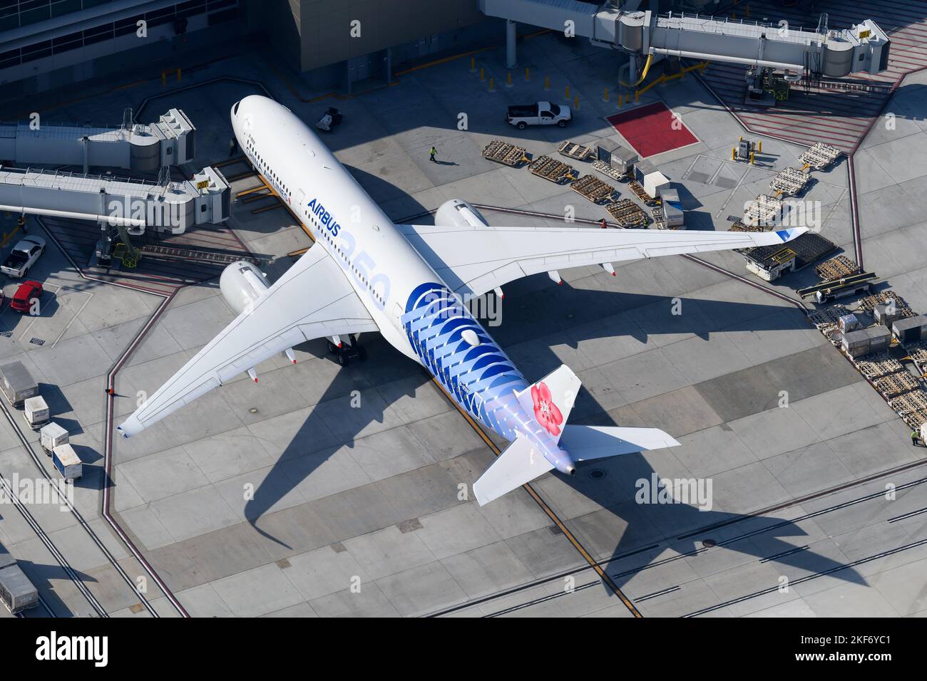 China Airlines Airbus A350 airplane with Carbon Fibre special livery of ...