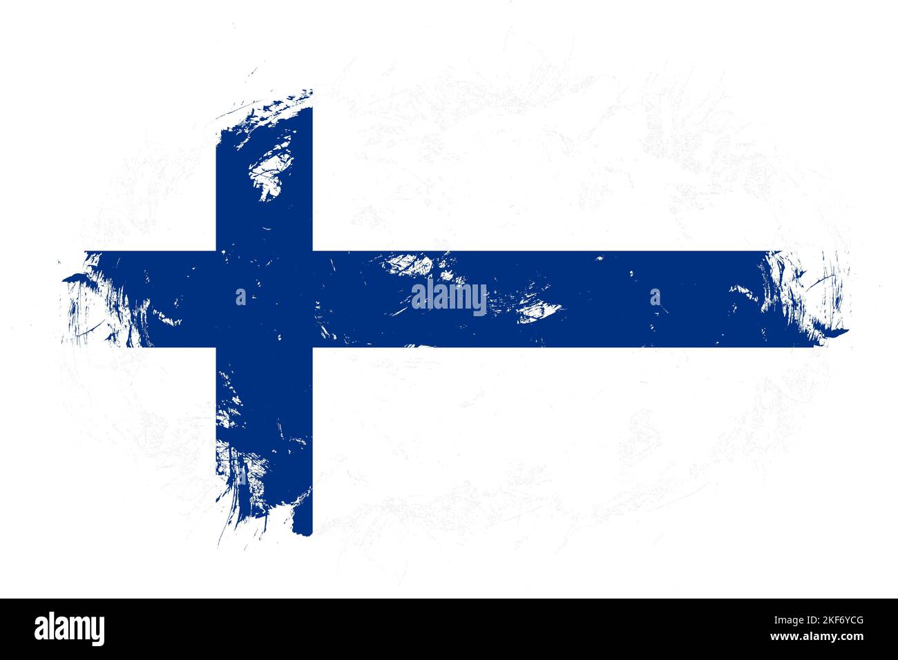 Finland flag on abstract stroke brush background Stock Photo - Alamy